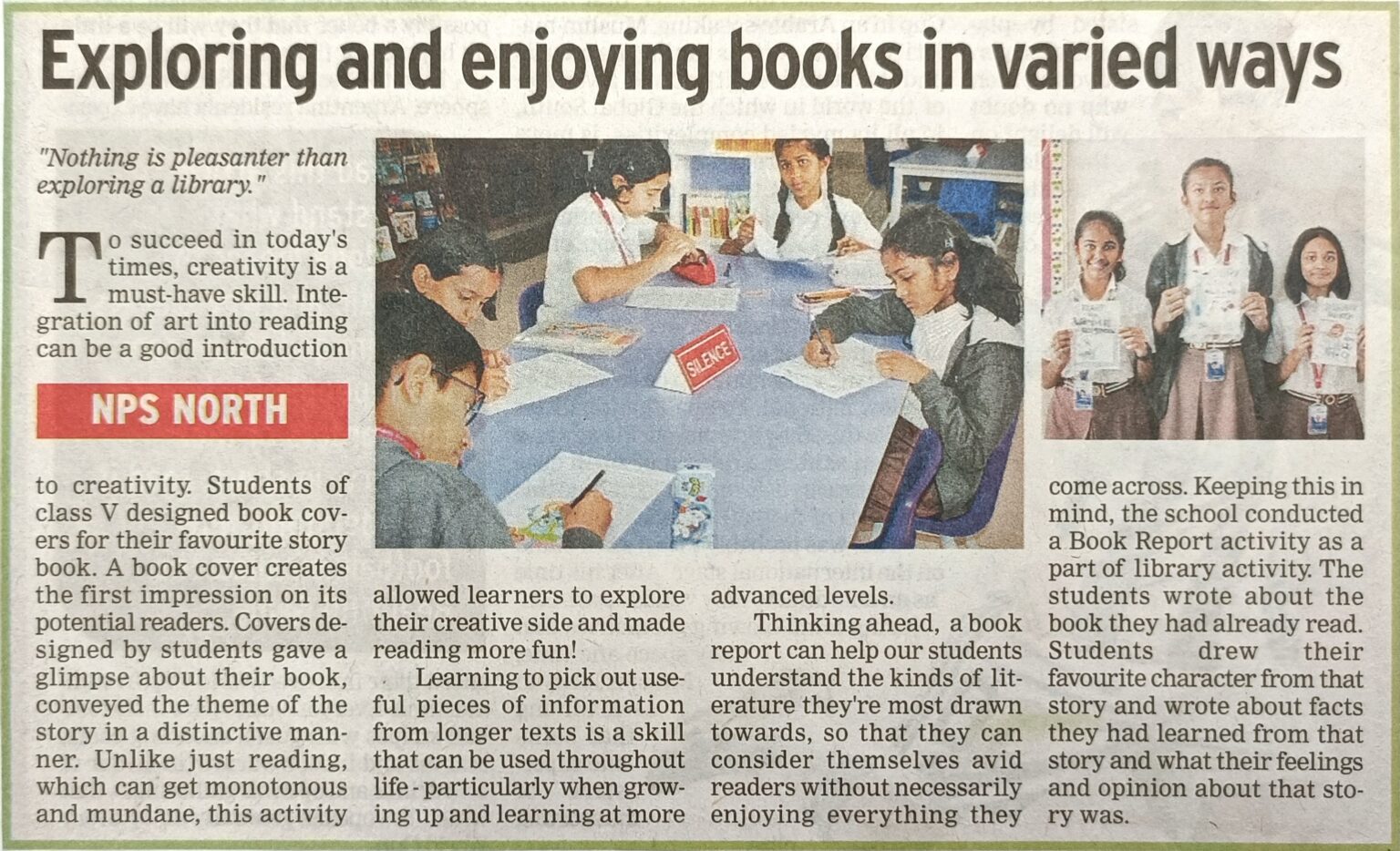 Exploring and Enjoying Books in Varied Ways - NPS North