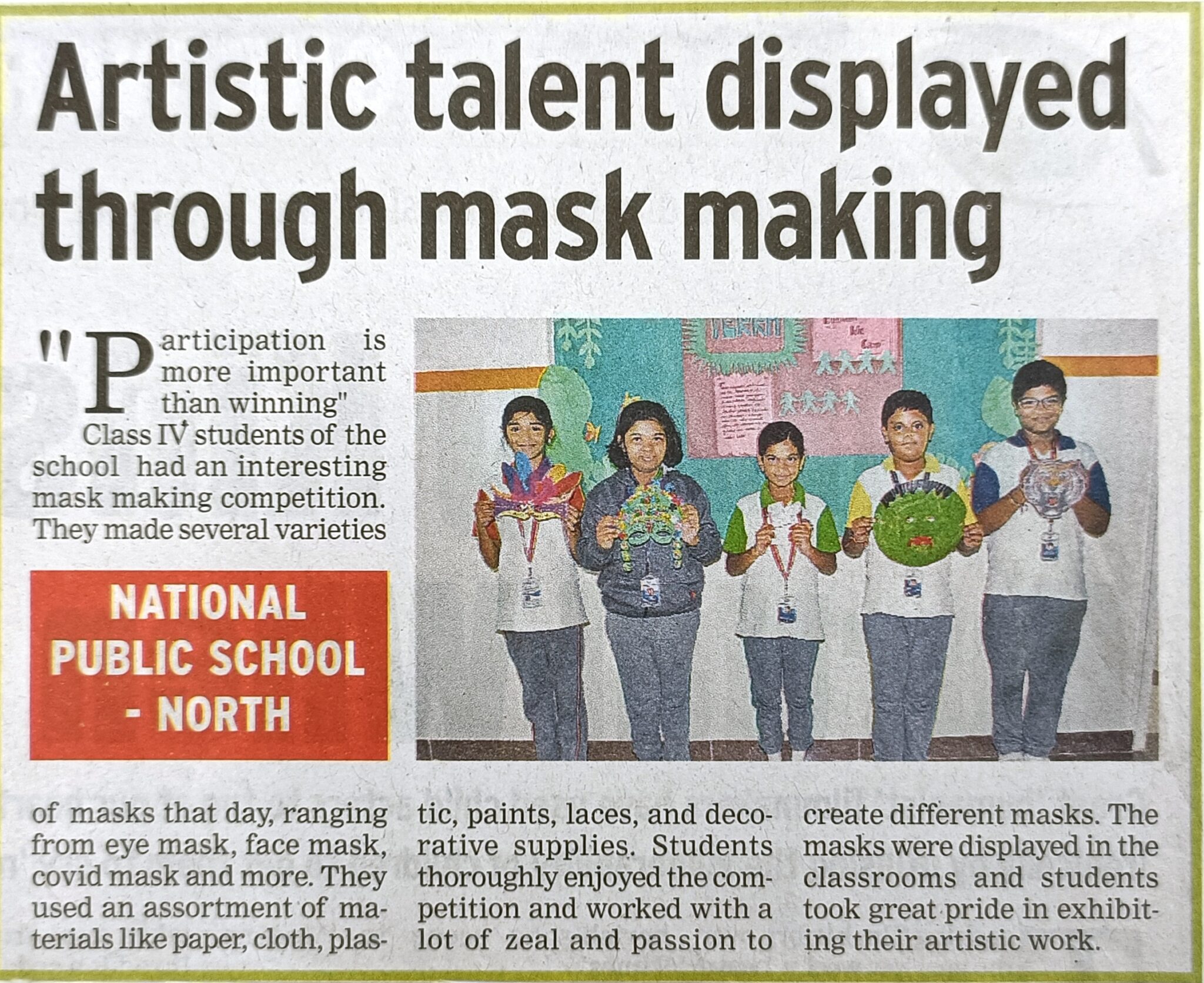 Mask Making Competition - NPS North