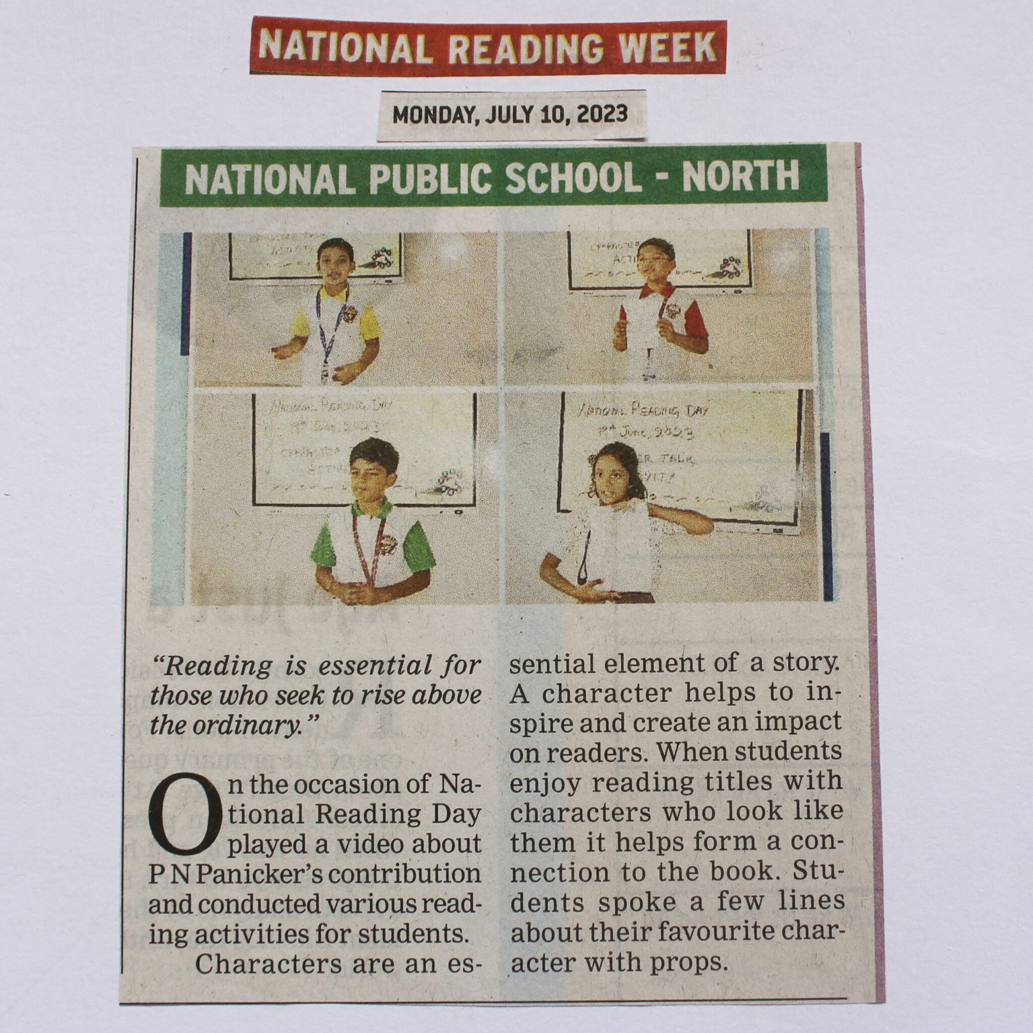 National Reading Week - NPS North